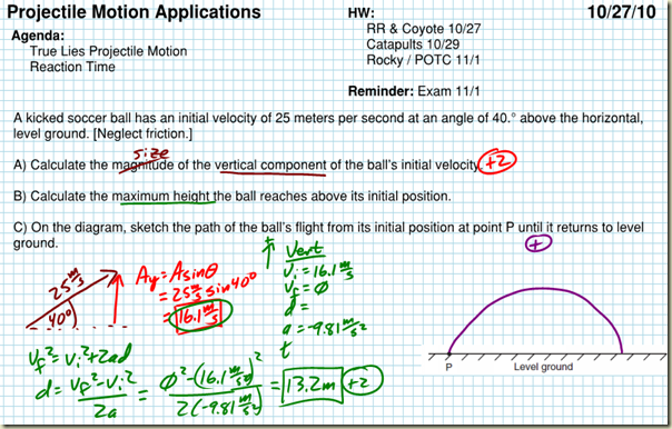 Projectile Motion Regents Problem - Regents Physics